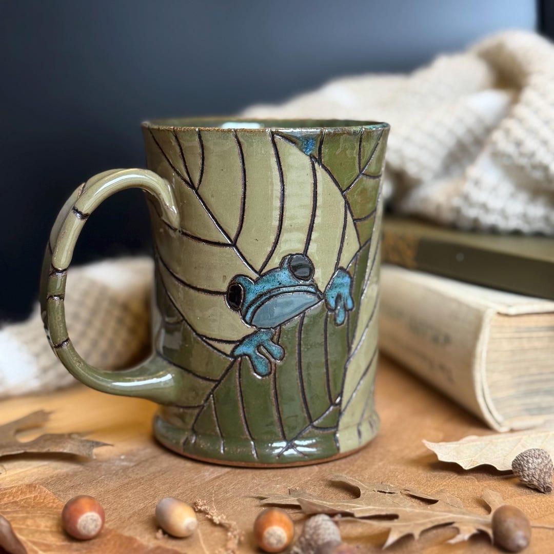 Tropical Rainforest Tree Frogs - Handmade Ceramic Mug - 18oz. - Etsy