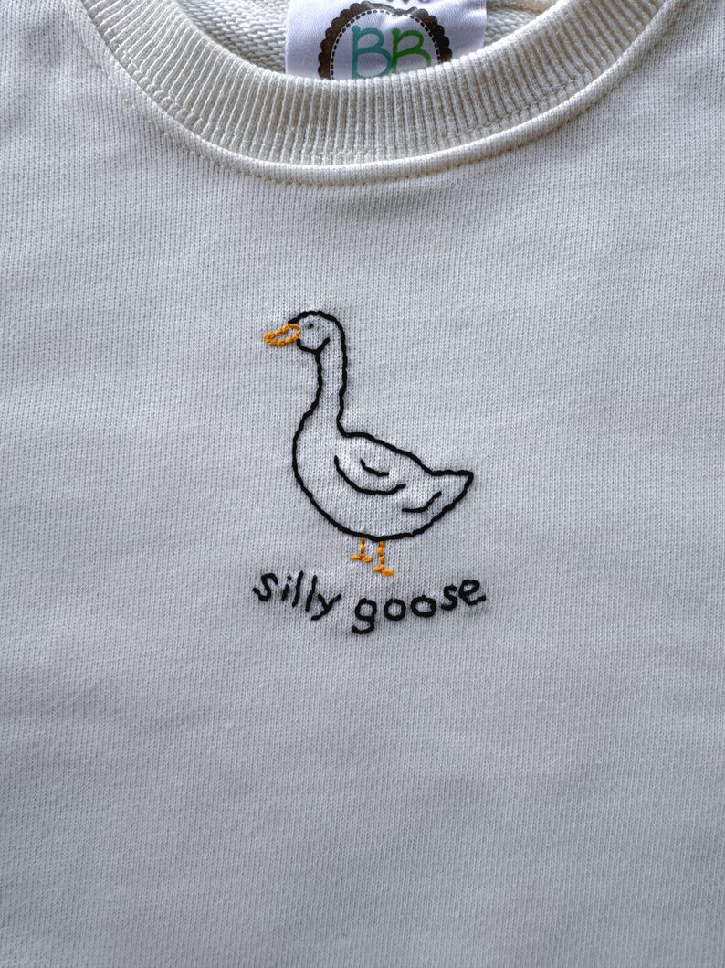 Baby Bubble Romper Hand Embroidery "silly Goose" - Etsy