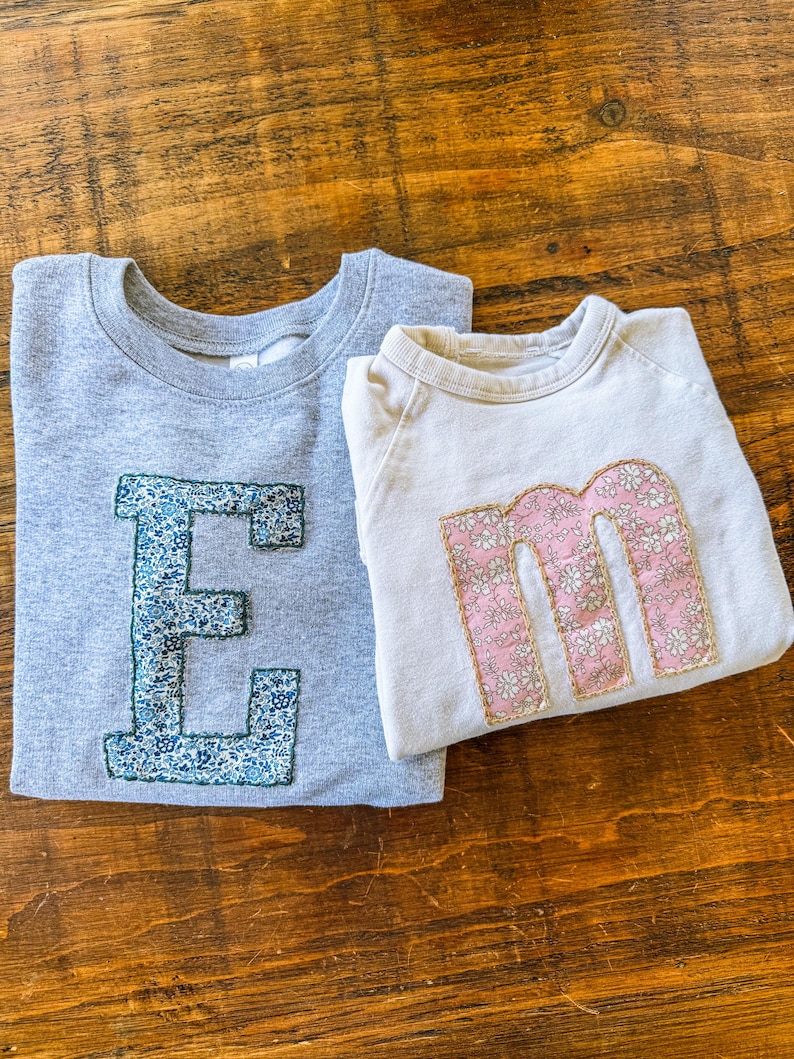Toddler Appliqué and Embroidery Initial/number Sweatshirt - Etsy