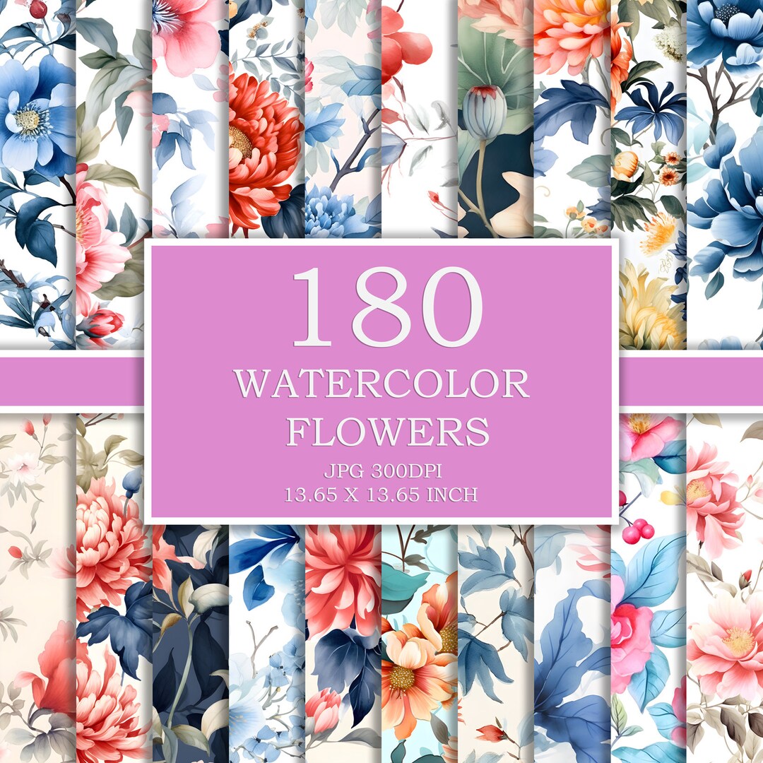 Flower Digital Paper, Flowers Seamless Pattern, Floral Prints, Flowers ...