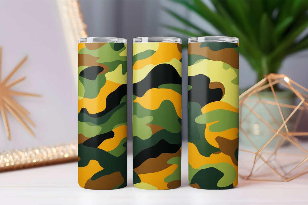 Seamless Tactical Jungle Camouflage, 20 Oz Skinny Tumbler Sublimation ...