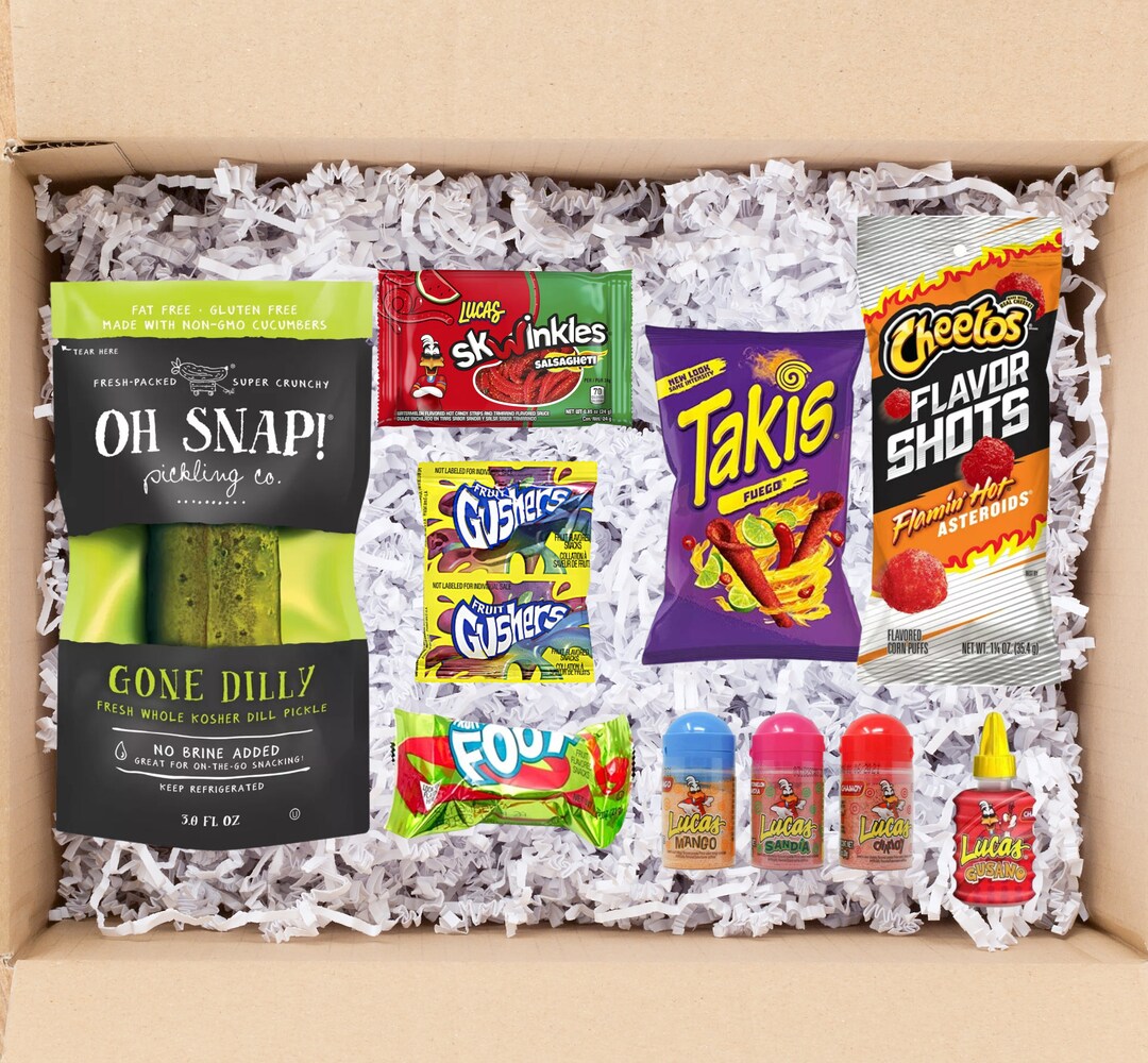 Chamoy Pickle Kit Takis and Hot Shot Chips Chamoy Pickle Candy - Etsy