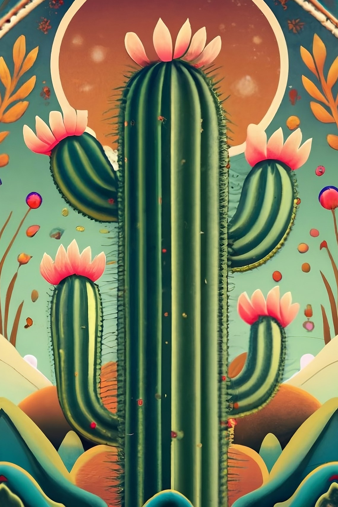 Desert Cactus Art Print - Southwestern Décor - 2x3 and 1x1 - Instant ...