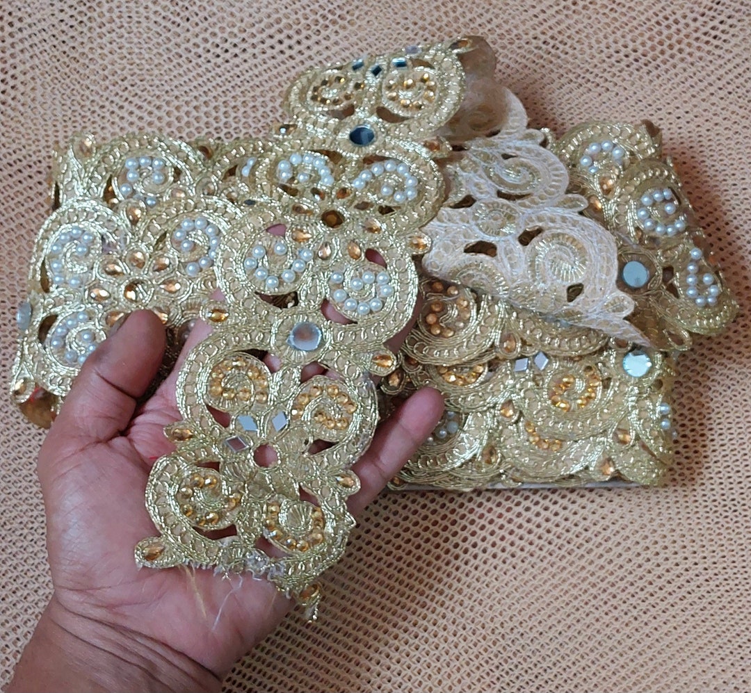 3.4 Inch Lace (9 Miter ) Golden Lace|clothing Accessories|lace Trim ...