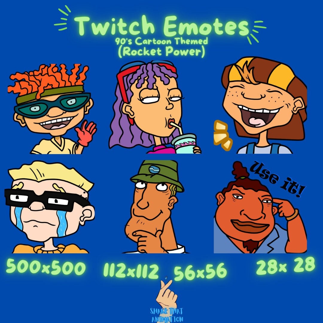 90s Sporty Kids Show Emote Pack, 90s Themed Emotes/ Streamer/ Gamer ...