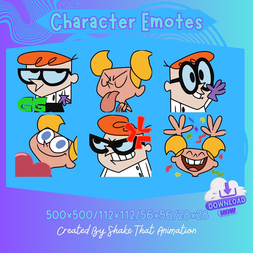 90's Kid Scientist Cartoon Emote Pack, 90's Cartoon Emotes/ Streamer ...