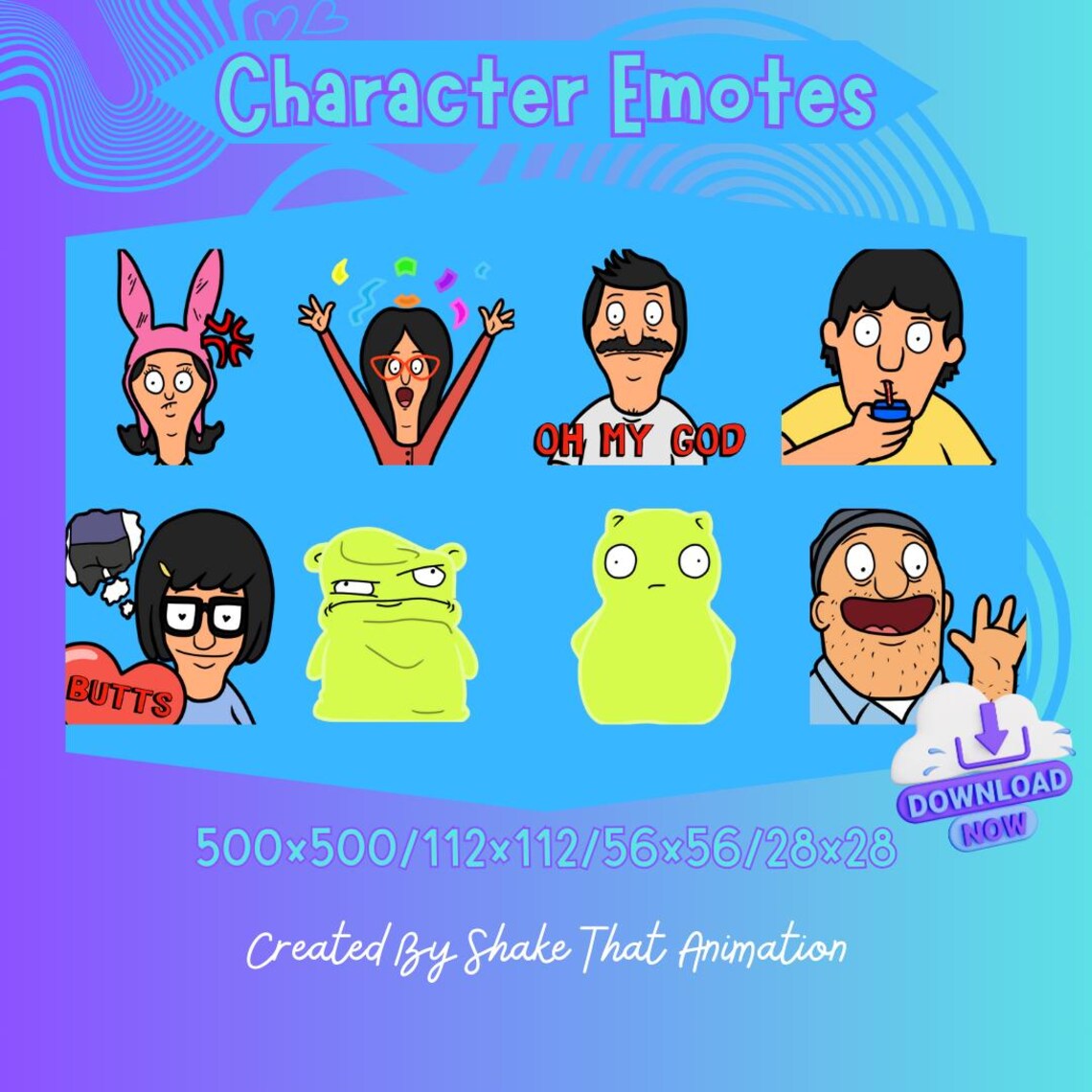 Burger Family Show Emote Pack Adult Animation Emotes/ Streamer/ Gamer ...