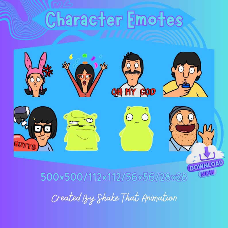 Burger Family Show Emote Pack Adult Animation Emotes/ Streamer/ Gamer ...