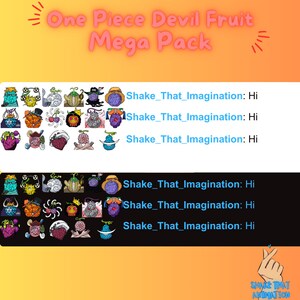 Anime Pirate Devil Fruit Badge MEGA Pack, Anime Badges/ Streamer/ Gamer ...