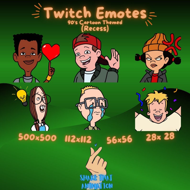 Childhood 90's Show Emote Pack, 90's Cartoon Emotes/ Streamer/ Gamer ...