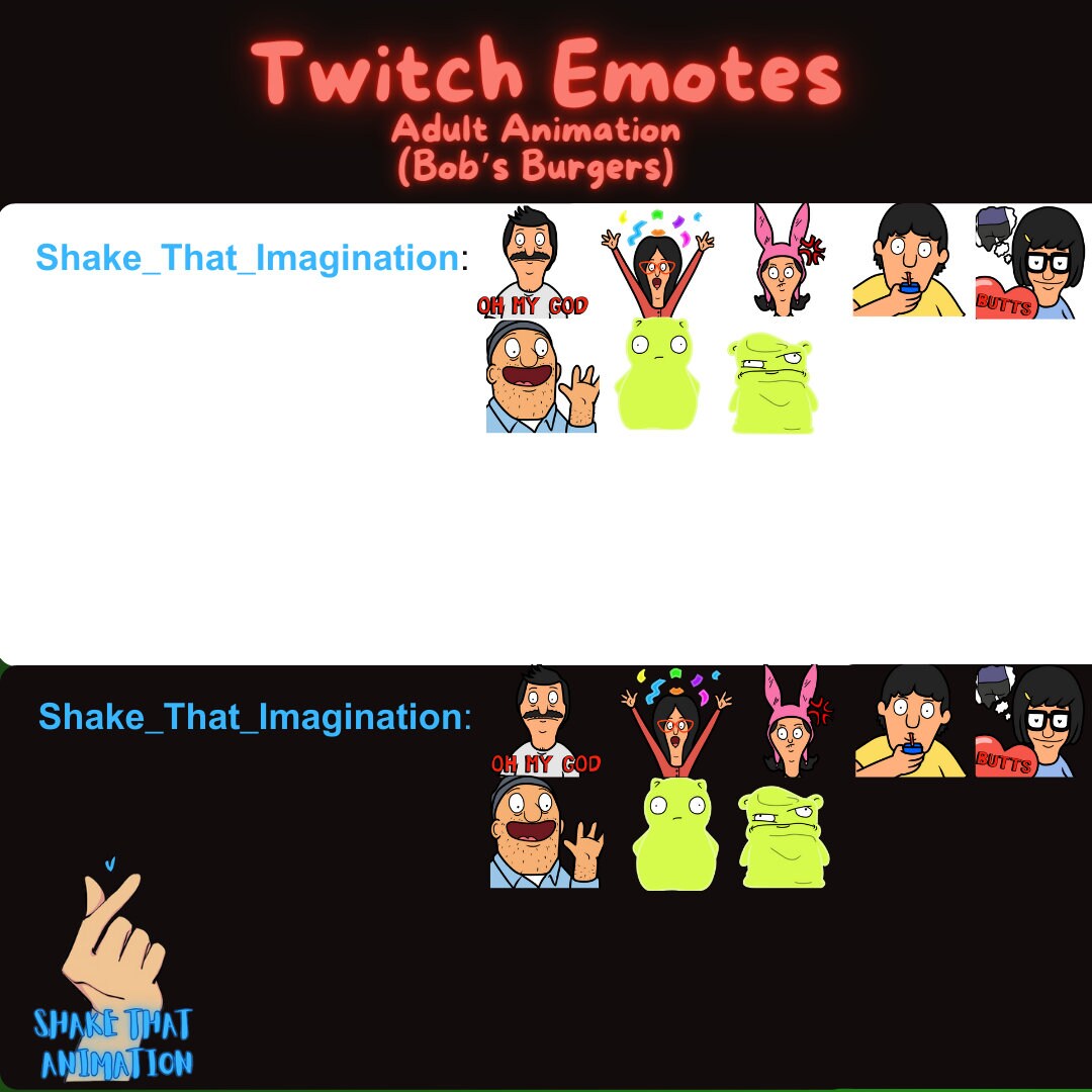 Burger Family Show Emote Pack Adult Animation Emotes/ Streamer/ Gamer ...