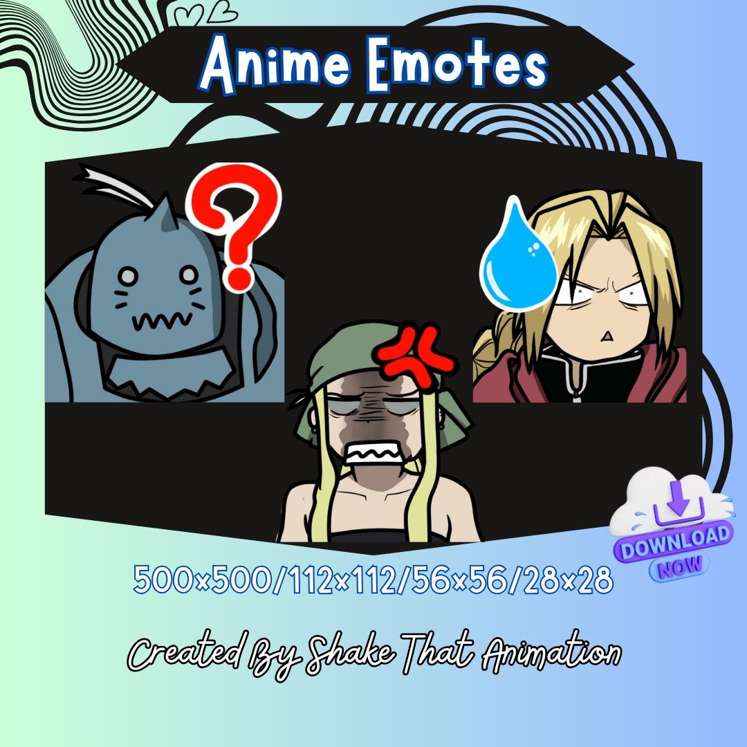 Funny Famous Anime Trio Emote Packs, Anime Emotes/ Streamer/ Gamer ...