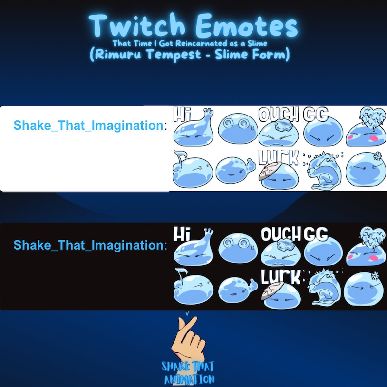 Anime Slime Emote Pack, Funny Cute Slime Emotes/ Streamer/ Gamer/ Emote ...