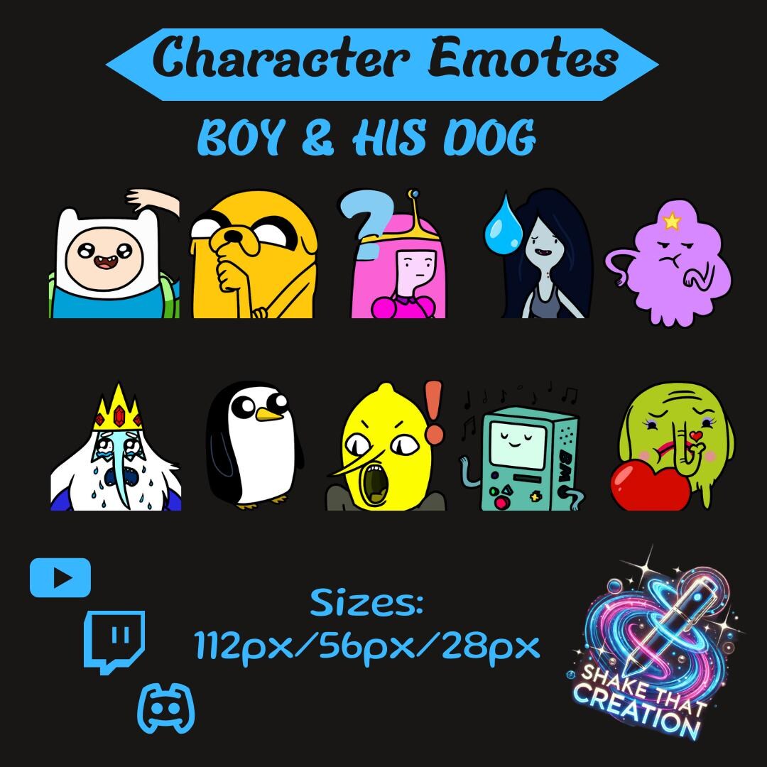 Adventurous Kids Cartoon Emote Pack, 90's Cartoon Emotes/ Streamer ...