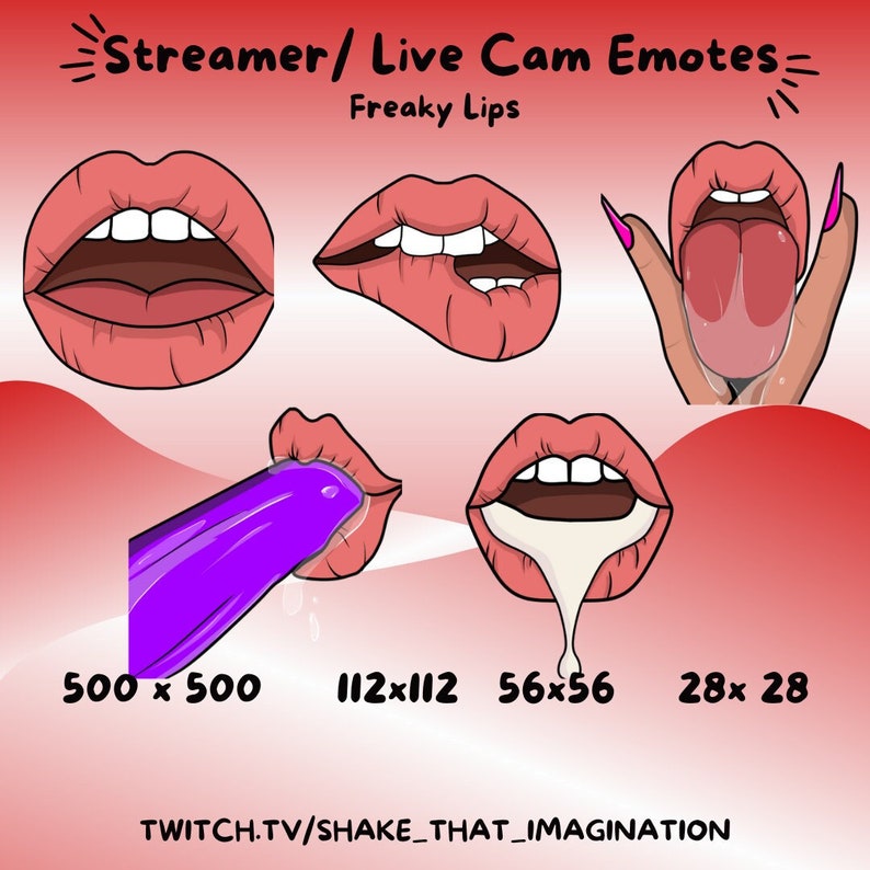 Freaky Lips Emote Pack, Emote Commissions/ Premade Emote/ Streamer ...