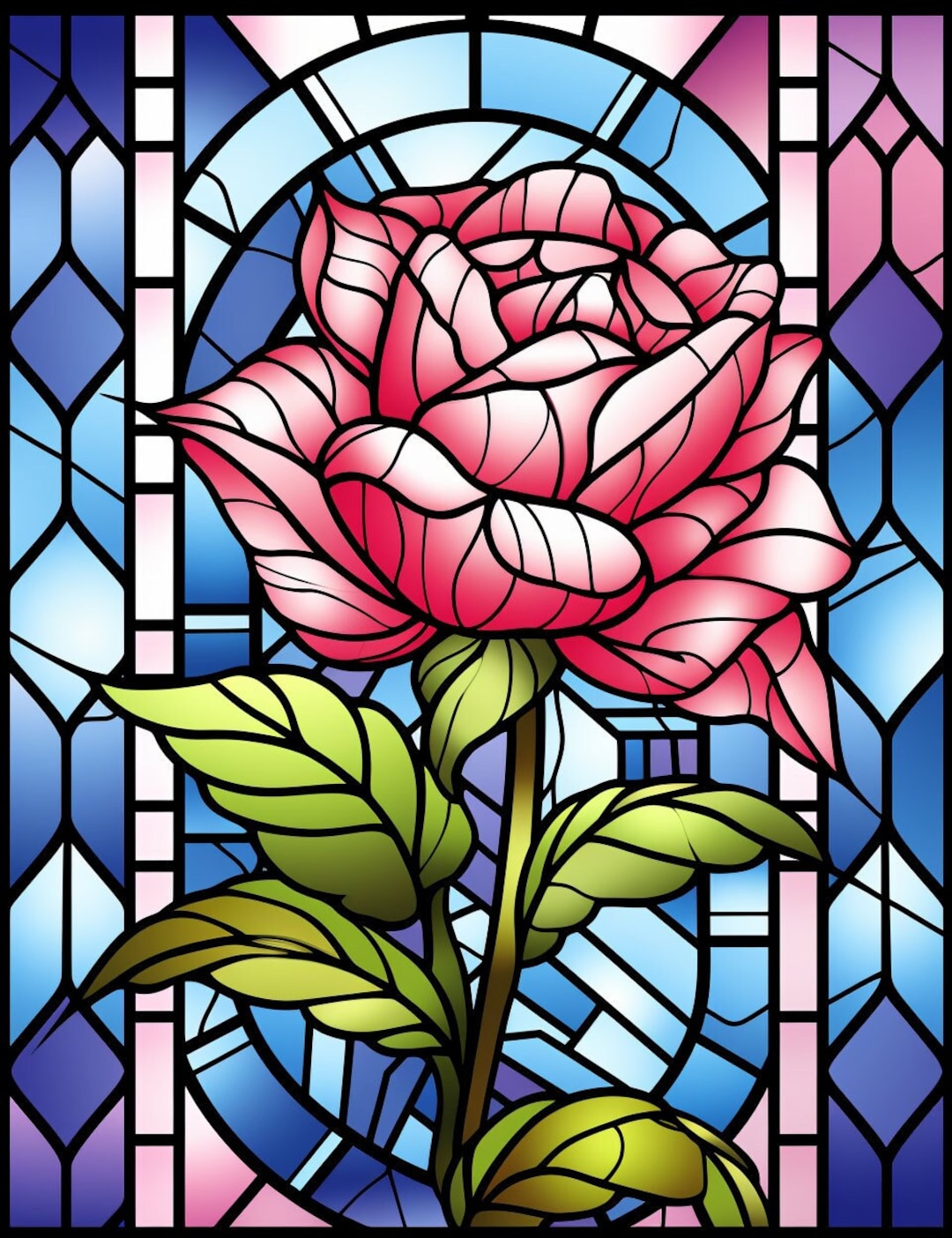 Coloring Book With Flowers on Stained Glass - Discover the Beautiful ...