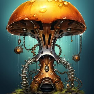 30 Crazy Steampunk Mushroom Houses Coloring Pages Part 3 A Fantastic ...