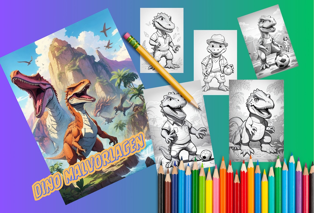 Dino Coloring Book for Children - Fun Coloring With 25 Unique Pages ...