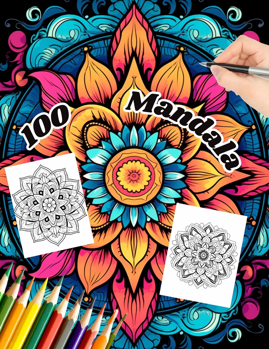 Mandala Coloring Pages | 100 Beautiful Designs for Relaxation and ...