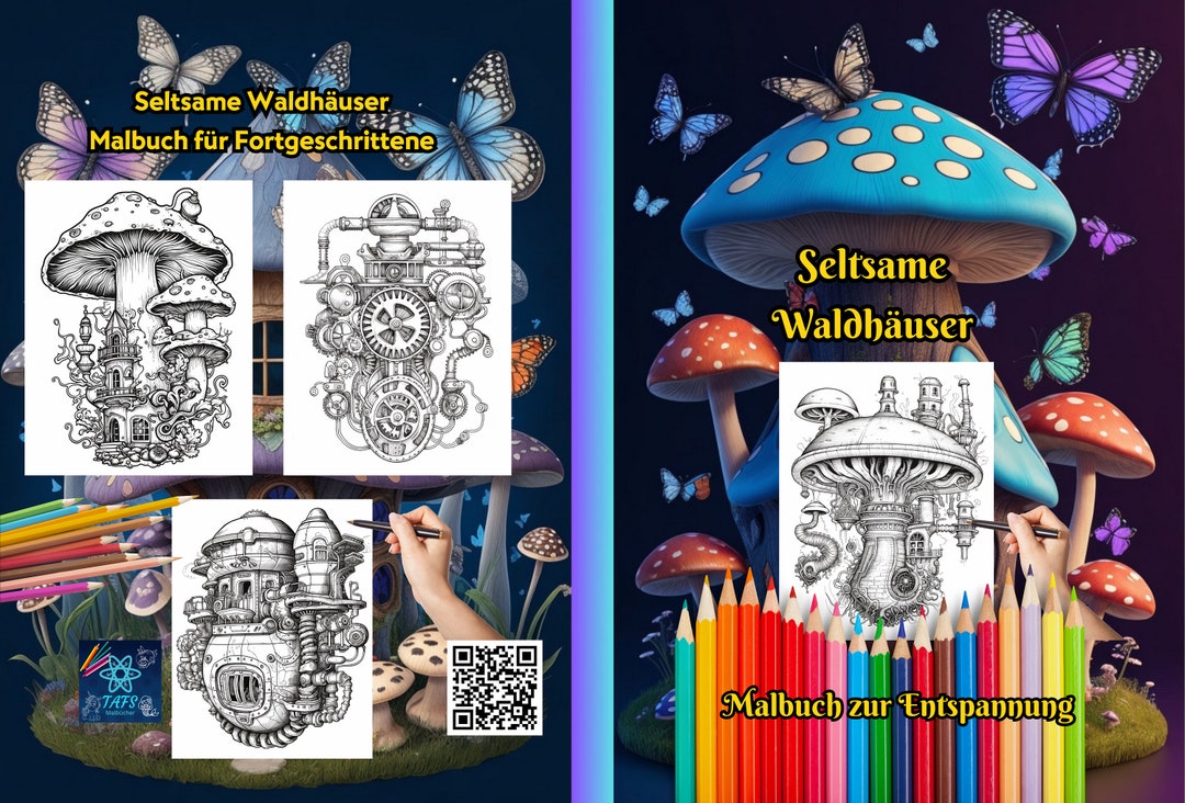 50 Crazy Steampunk Mushroom Houses Coloring Pages - Fantastic Coloring ...