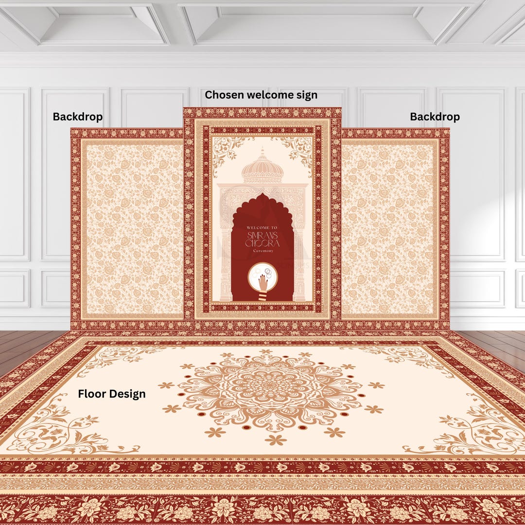 Red & Cream Indian Wedding Decor Bundle | Anand Karaj, Choora Ceremony ...