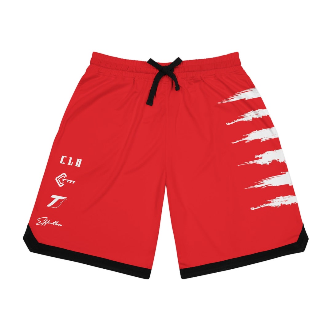 BLD SICK V1 Print Basketball Shorts Red/white - Etsy