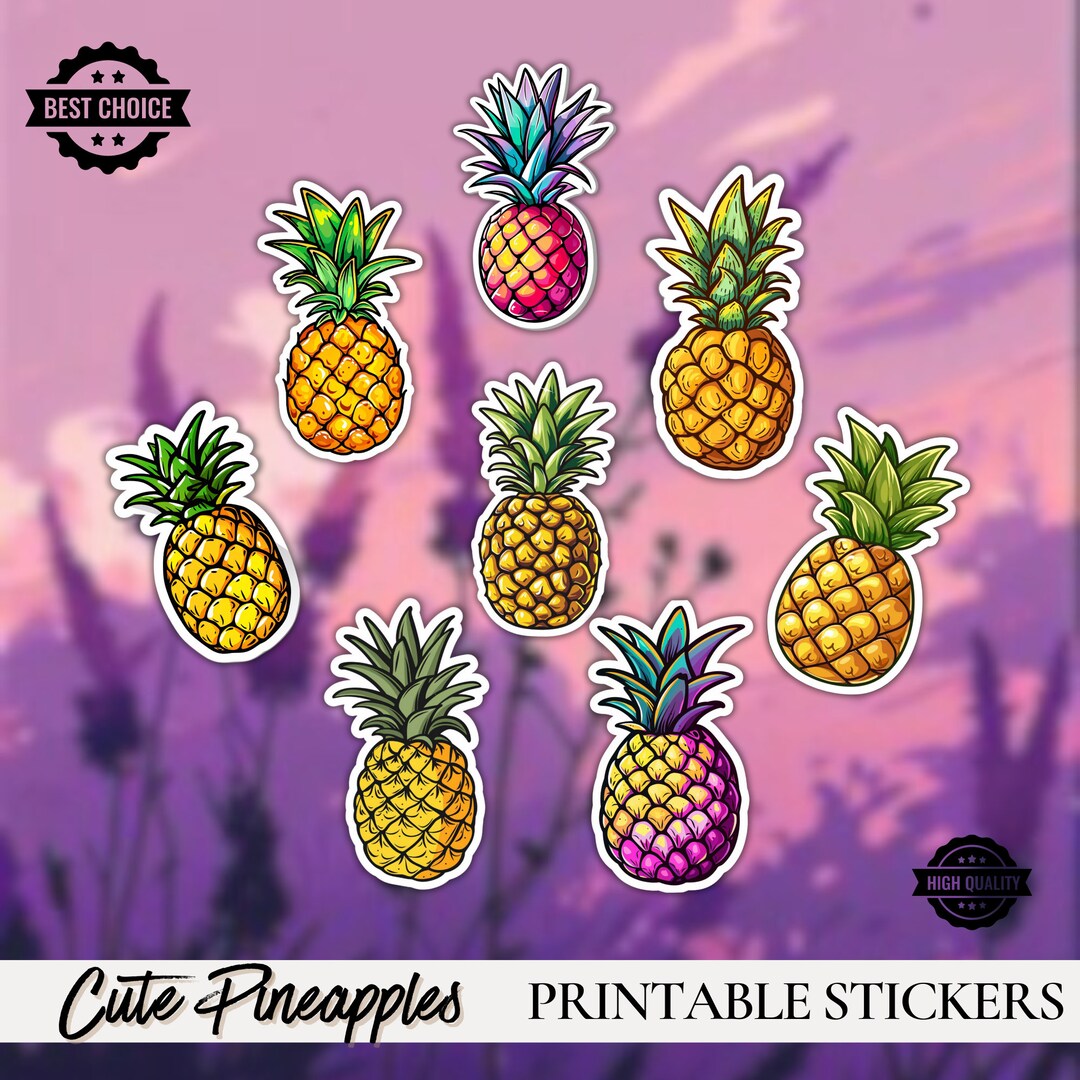 Pineapple Stickers - Instant Download Stickers - Fruits Lover Stickers ...