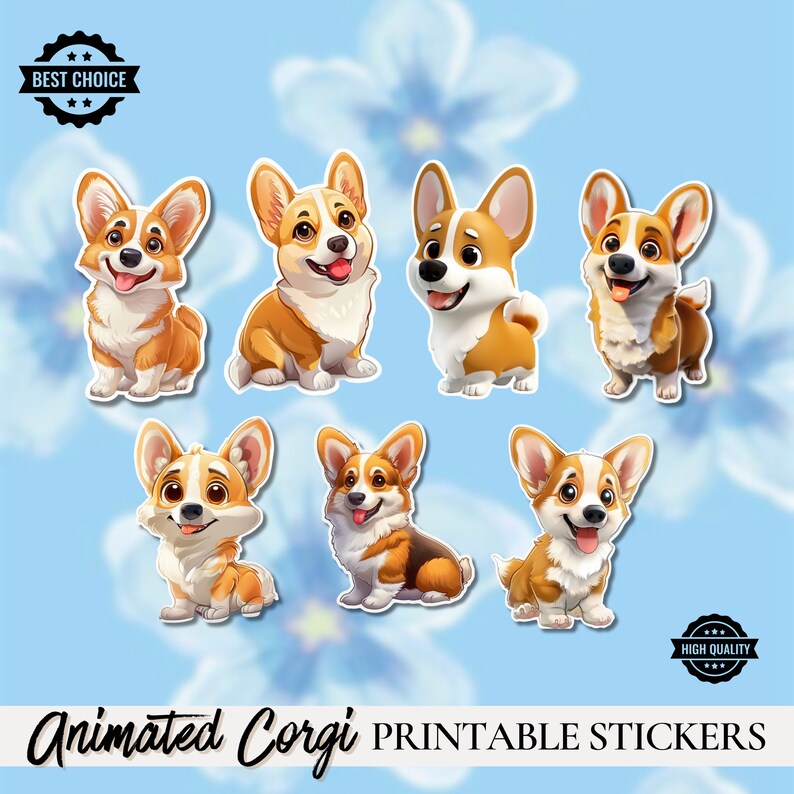Cute Animated Corgi Sticker - Dog Lovers Stickers - Animated Dog ...