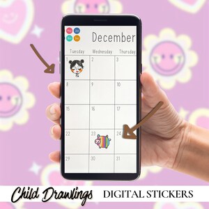 Child Drawing Stickers - Drawing Stickers - Digital Download Sticker ...