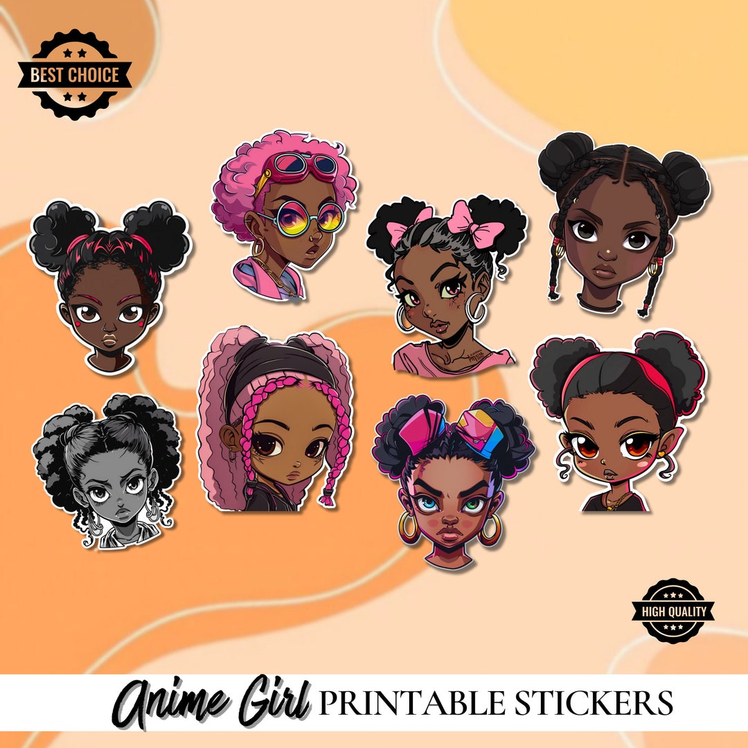 Cartoon Girls Stickers Set - Anime Girls Clipart - 8 Sets of Stickers ...