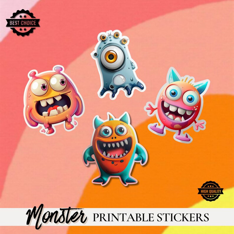 Animated Monsters Stickers Set - Creepy Monster Sticker - Journal ...