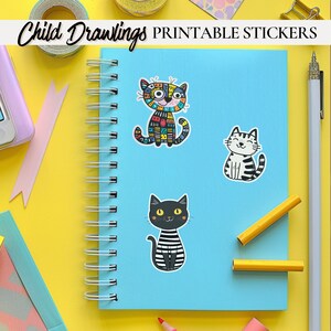 Child Drawing Stickers - Drawing Stickers - Digital Download Sticker ...