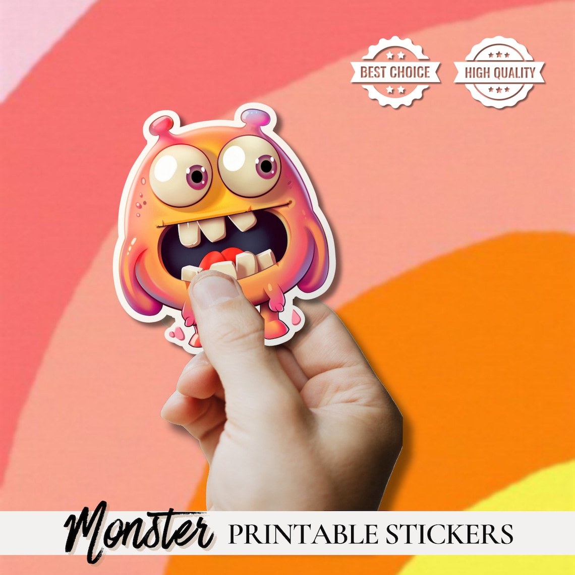 Animated Monsters Stickers Set - Creepy Monster Sticker - Journal ...