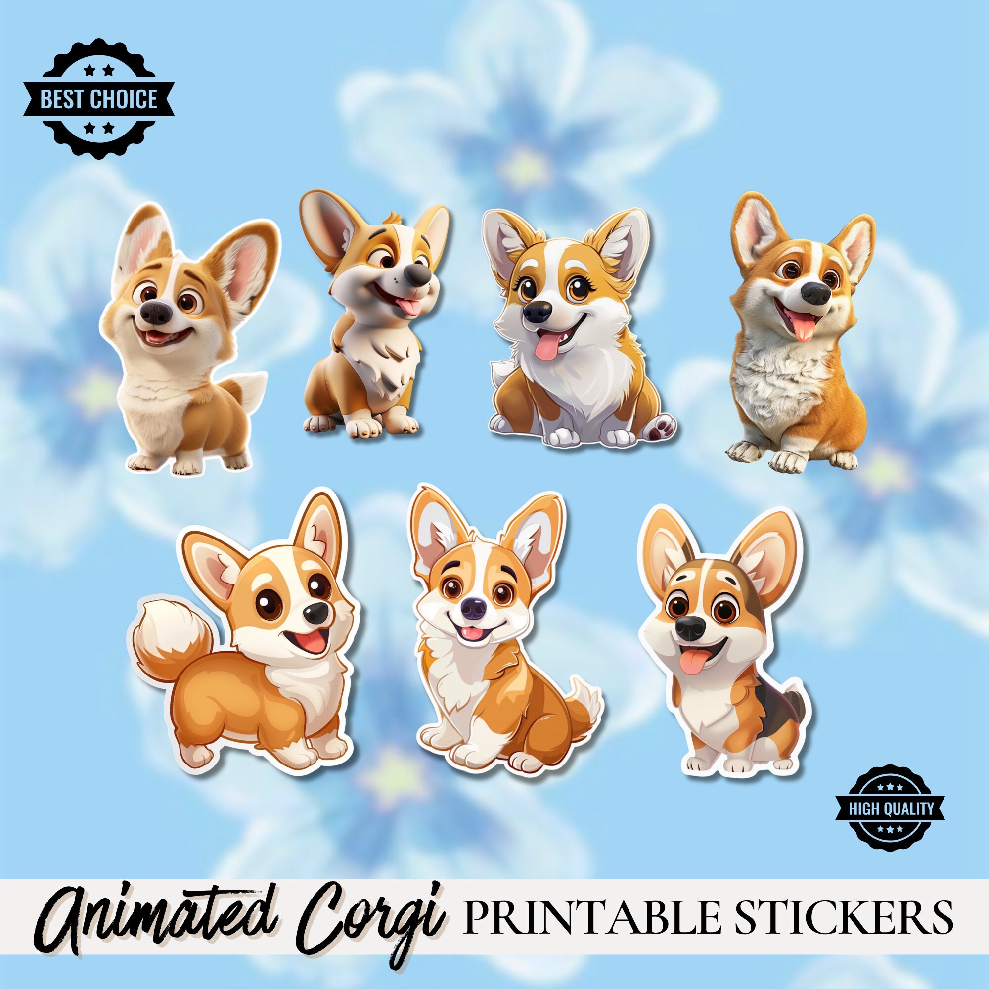 Cute Animated Corgi Sticker - Dog Lovers Stickers - Animated Dog ...