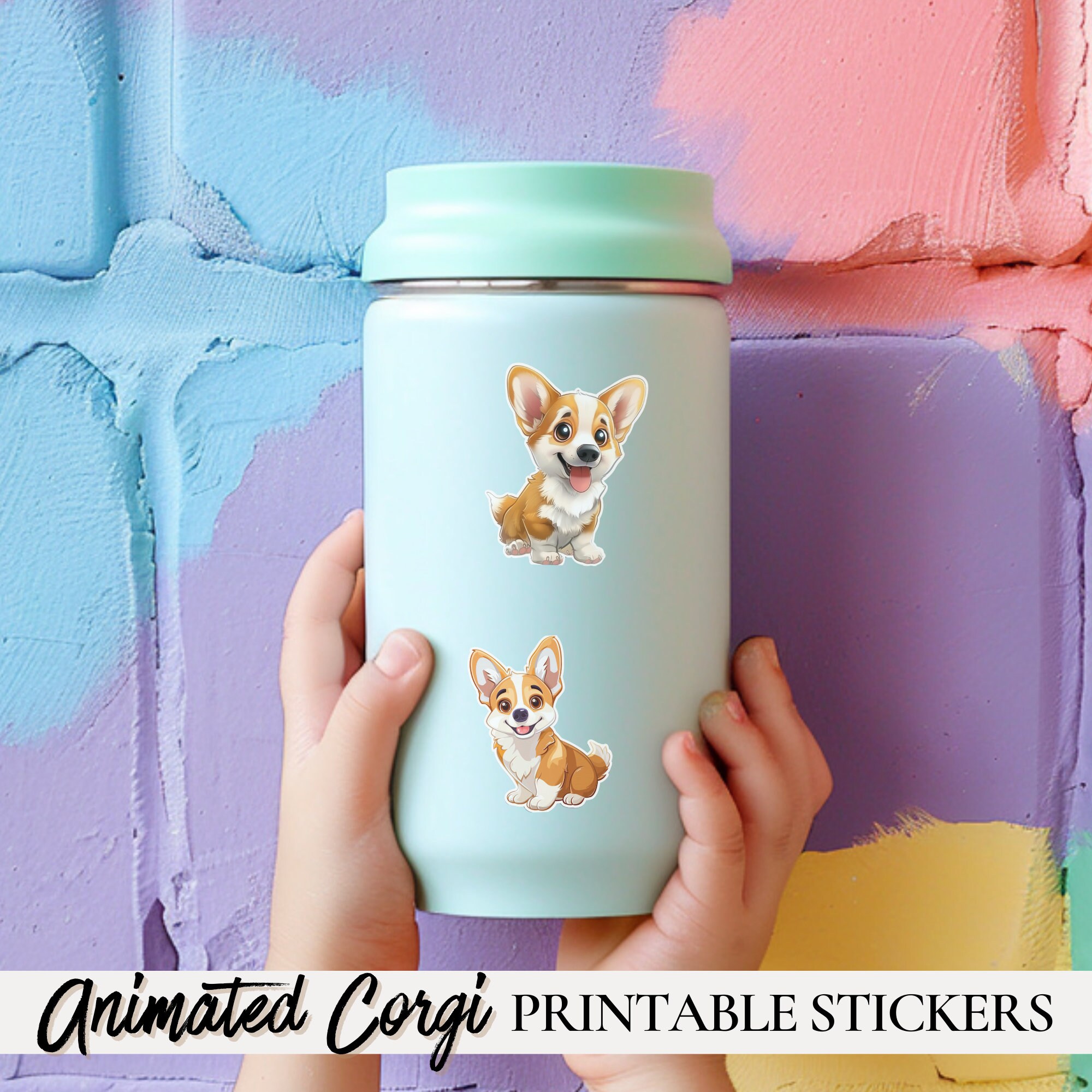 Cute Animated Corgi Sticker - Dog Lovers Stickers - Animated Dog ...