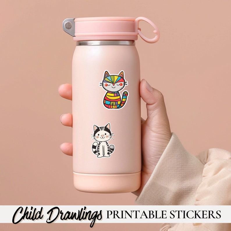 Child Drawing Stickers Drawing Stickers Digital Download Sticker ...