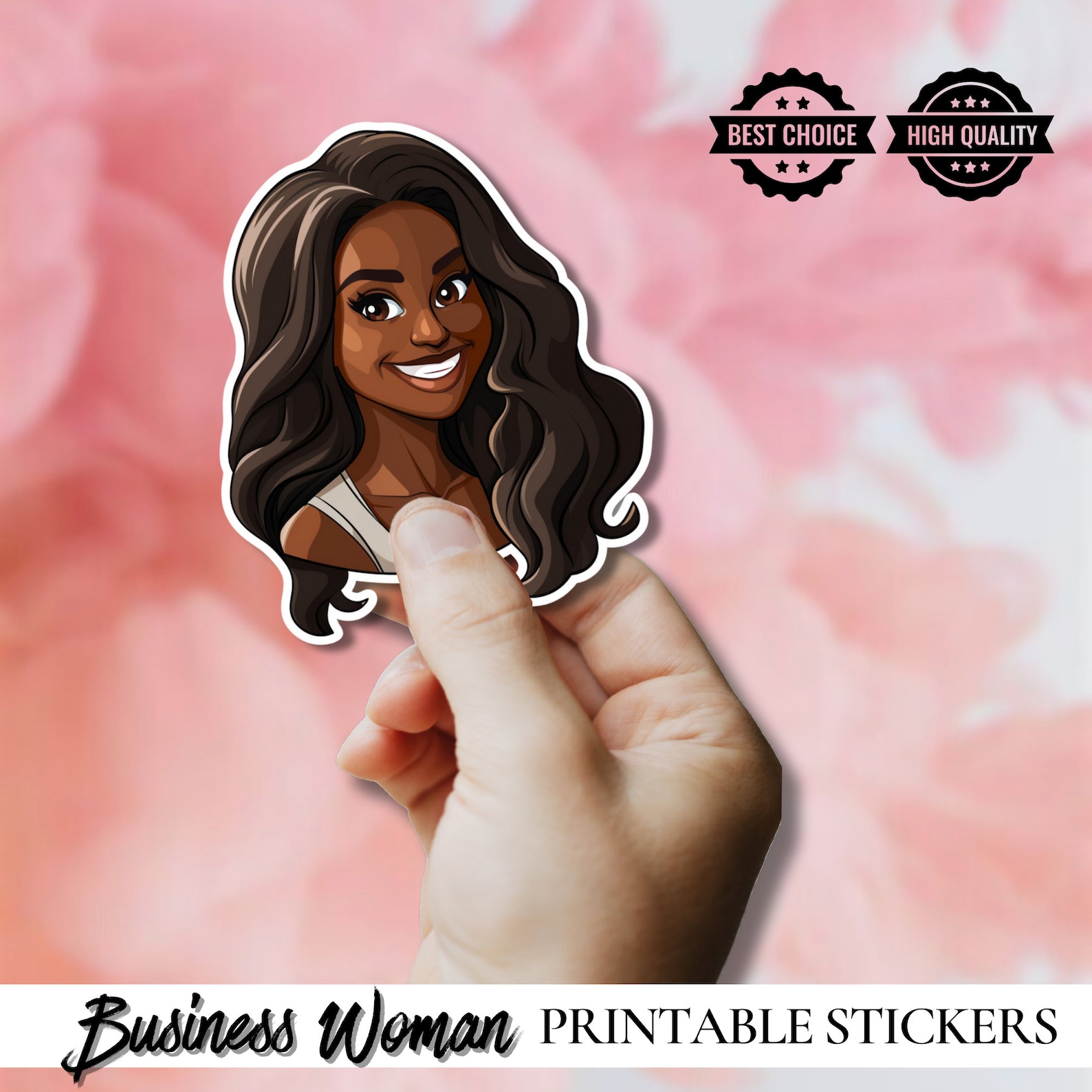 Black Boss Lady Stickers Set - Printable Stickers - Bussines Women ...