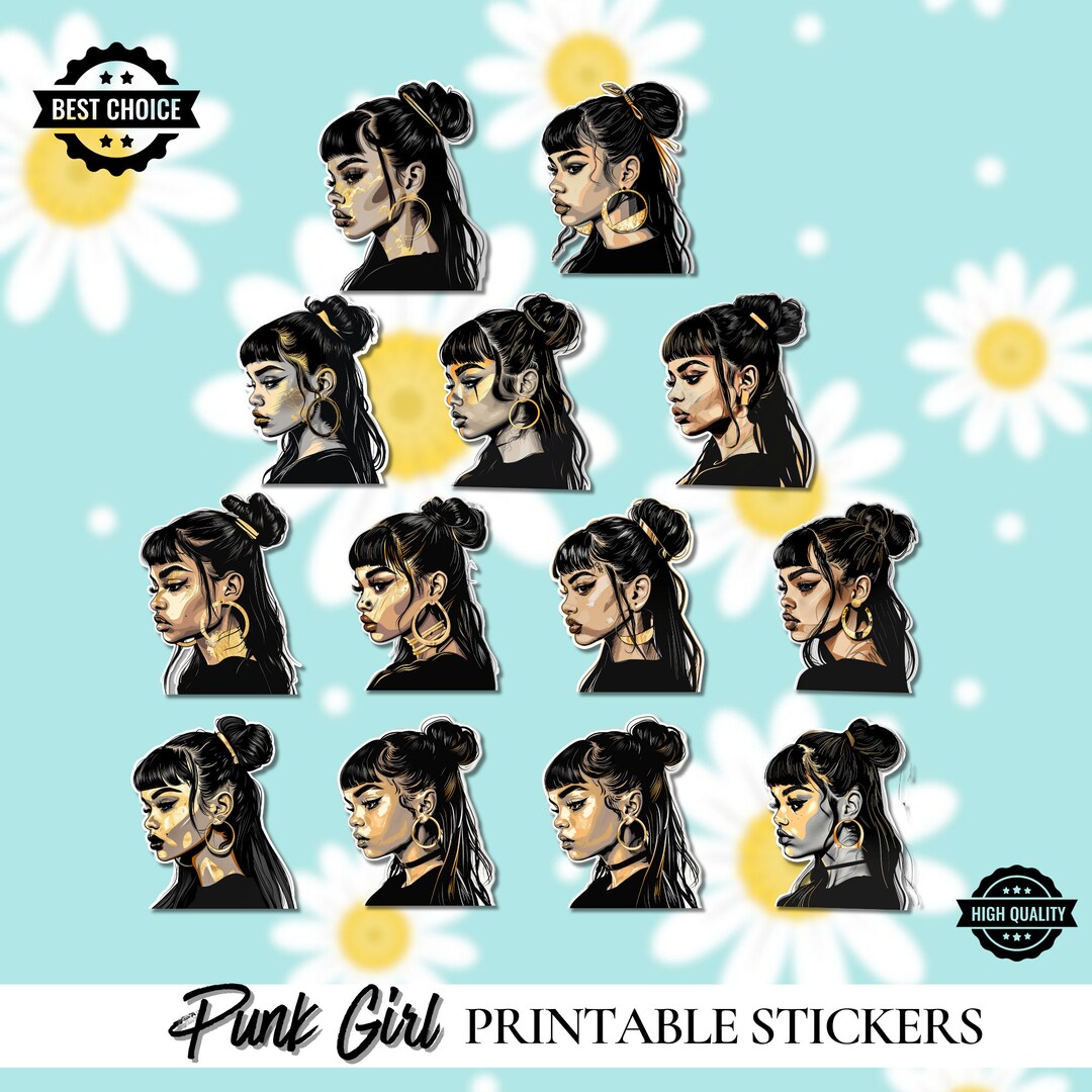 Dark Aesthetic Women Stickers - Black Women Stickers - 13 Set of ...