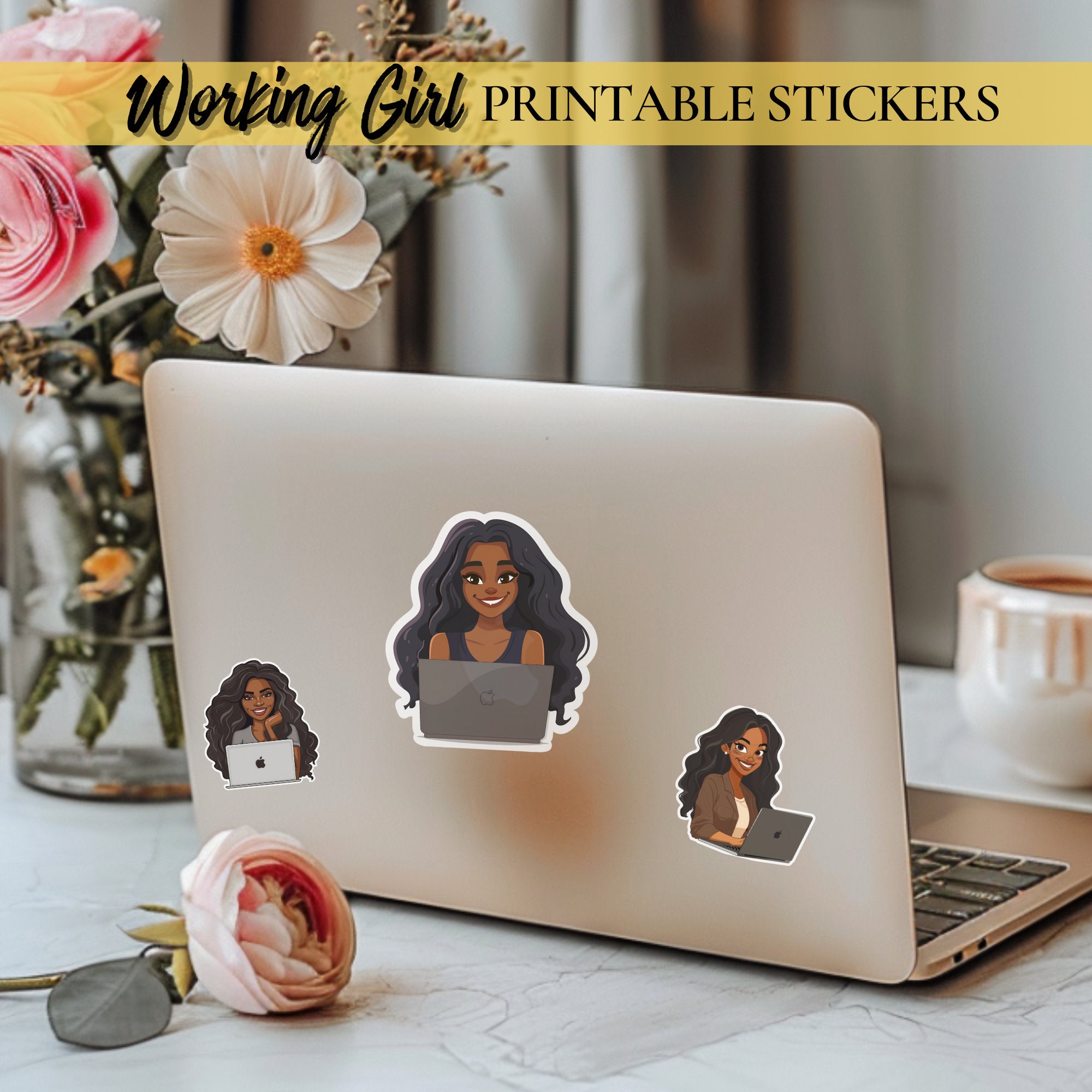 Black Girl Sticker Set - Black Women Stickers - Business Woman Stickers ...