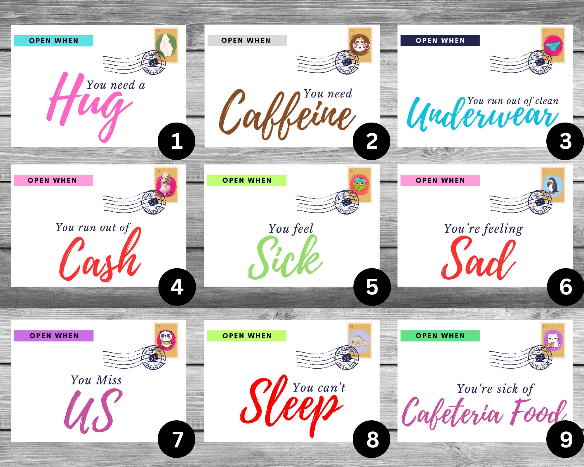 Open When Envelopes Open When Letters College College Care Package Open ...