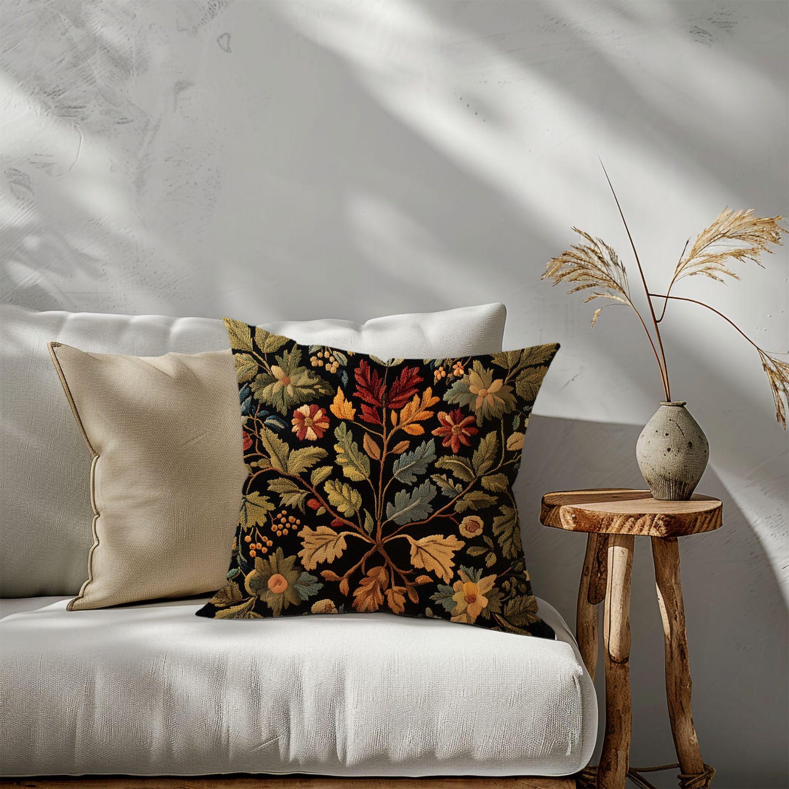 Tapestry Like Pillow Cover, William Morris Cushion, Fall Leaves ...
