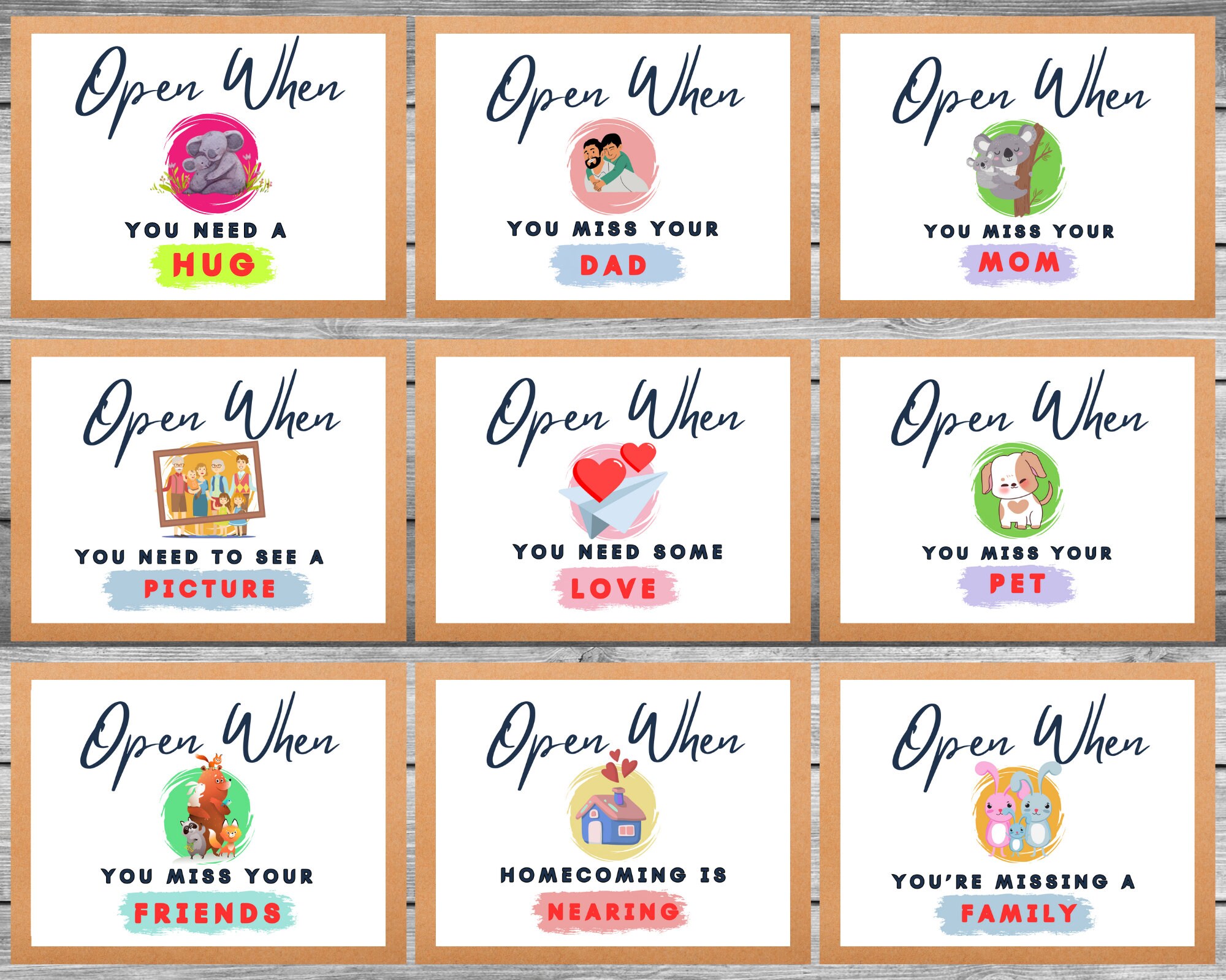 Open When Envelopes | Open When Letters College | College Care Package ...