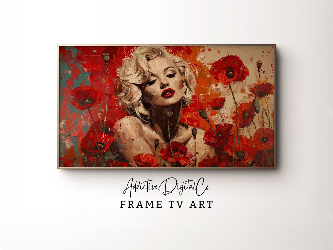 Glamorous Woman Portrait Frame Tv Art, Summer Floral Tv Decor, Vibrant ...