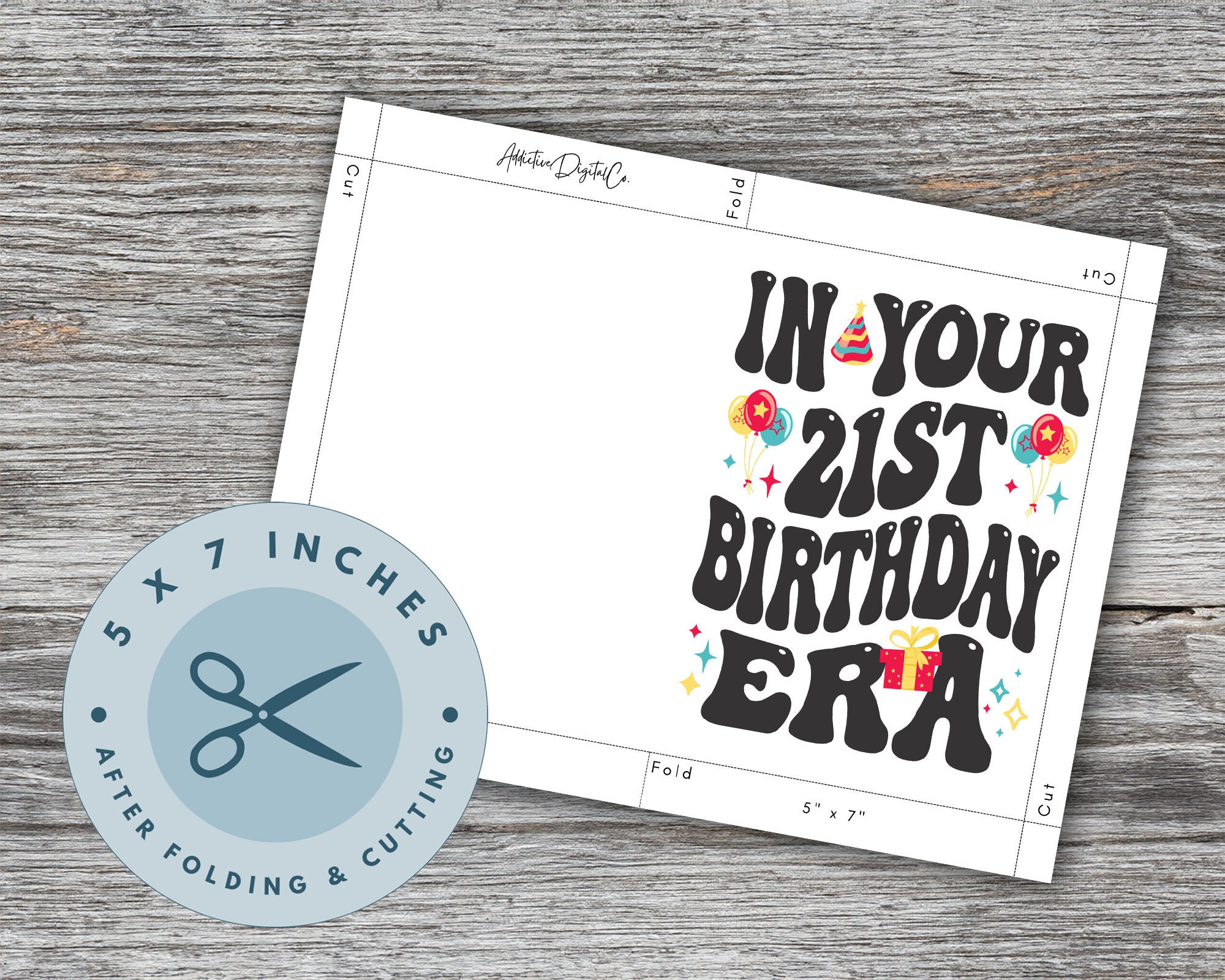 In Your 21st Birthday Era Printable Card, Festive 5x7 PDF, Unique ...