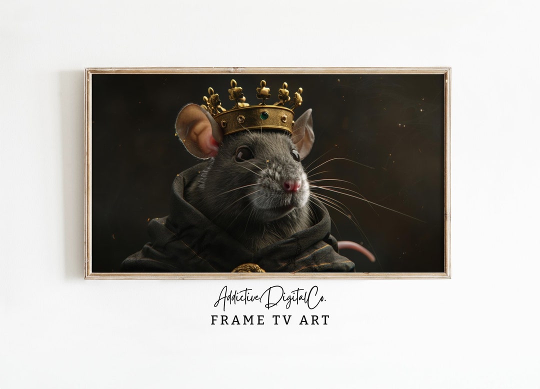 Regal Mouse King Frame Tv Art, Fantasy Animal Tv Decor, Dark Dramatic ...