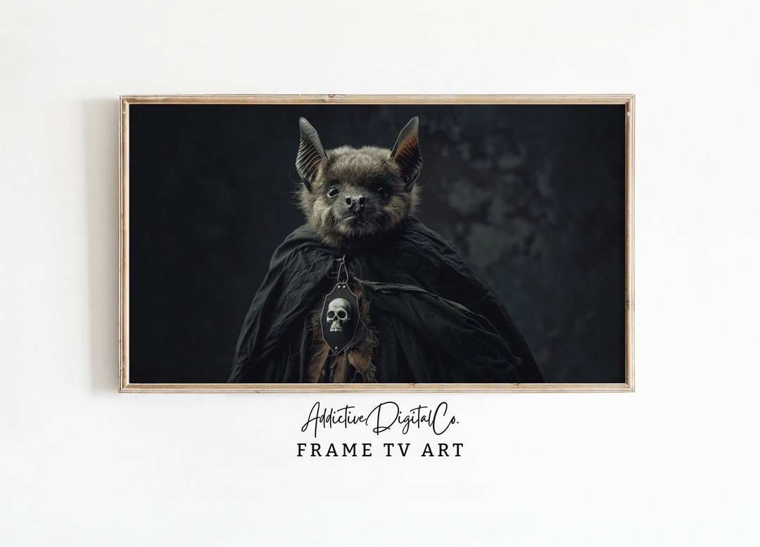Gothic Fantasy Bat Frame TV Art, Halloween Spooky Tv Decor, Dark ...
