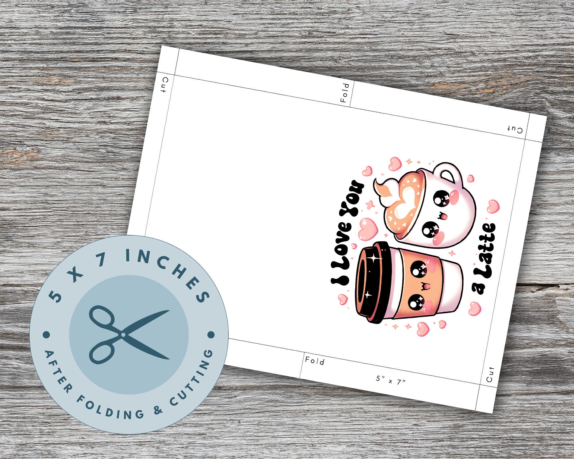 Printable I Love You a Latte Card, Digital Card, Instant Download ...