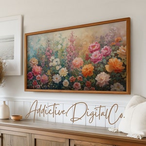 Floral Frame Tv Art, Spring Blossom Art Tv Decor, Vibrant Garden Tv ...