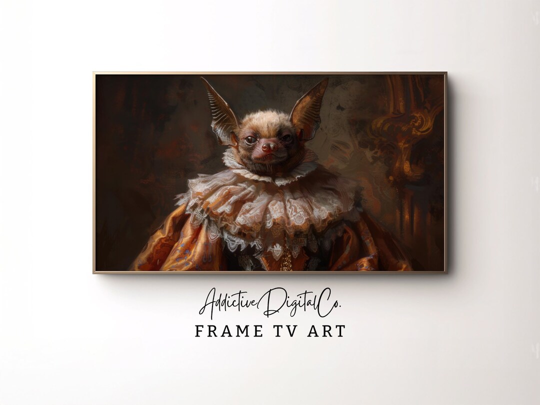 Baroque Fantasy Bat Portrait Frame Tv Art, Gothic Palace Tv Decor ...