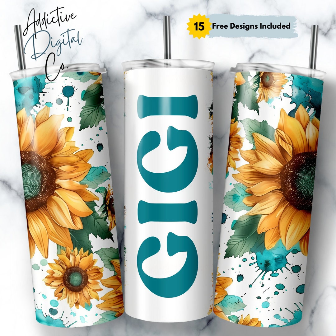 Gigi Tumbler Wrap, Sunflower Floral Grandma Seamless Sublimation ...